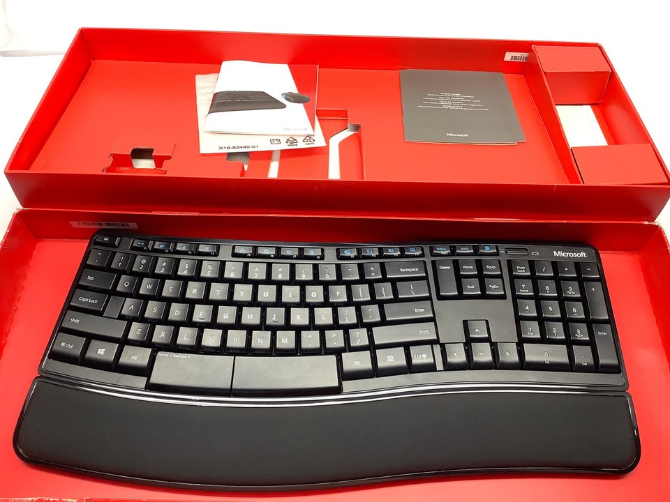 Microsoft Sculpt Comfort Desktop Wireless Ergonomic Keyboard L3V-00001 ...