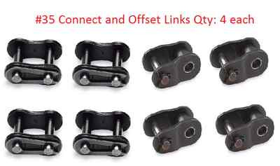 #35 Roller Chain Master Connecting and Offset Half Links (4 each for 8 ...