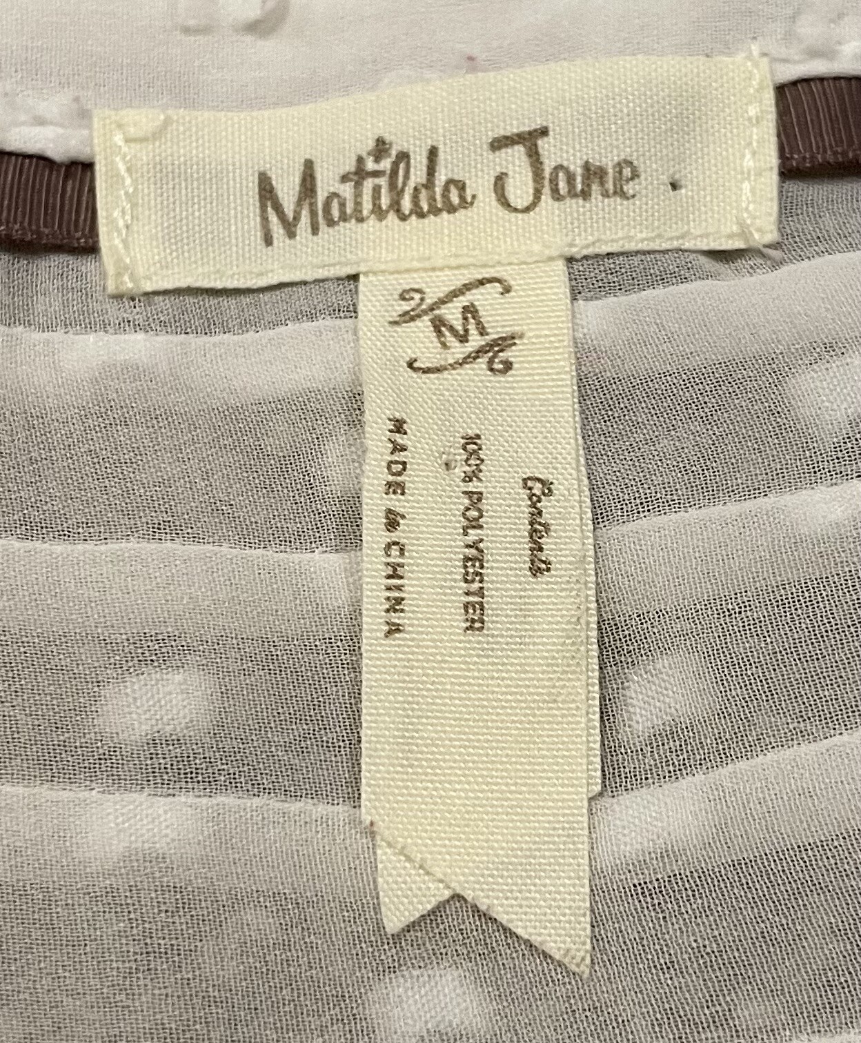 Medium Matilda Jane White Sheer Tie Chocker Dotted Bl… - Gem