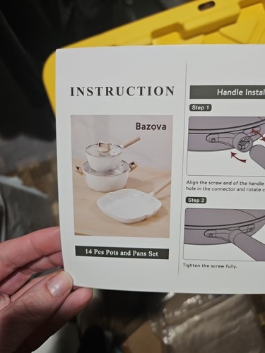 Bazova 14 Pcs Pots and Pans Set Non Stick, Large Capacity Ceramic ...