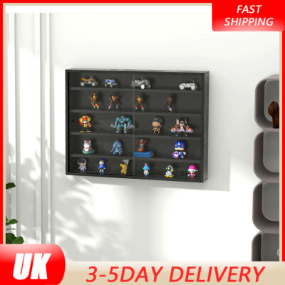 5-Tier Model Display Rack Cabinet Wooden Shelf Wall Mounted Toy Storage ...