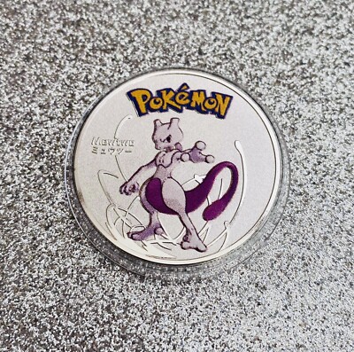 Pokemon Mewtwo Silver Collectible Coin Card Gift Souvenir Rare Pokemon ...