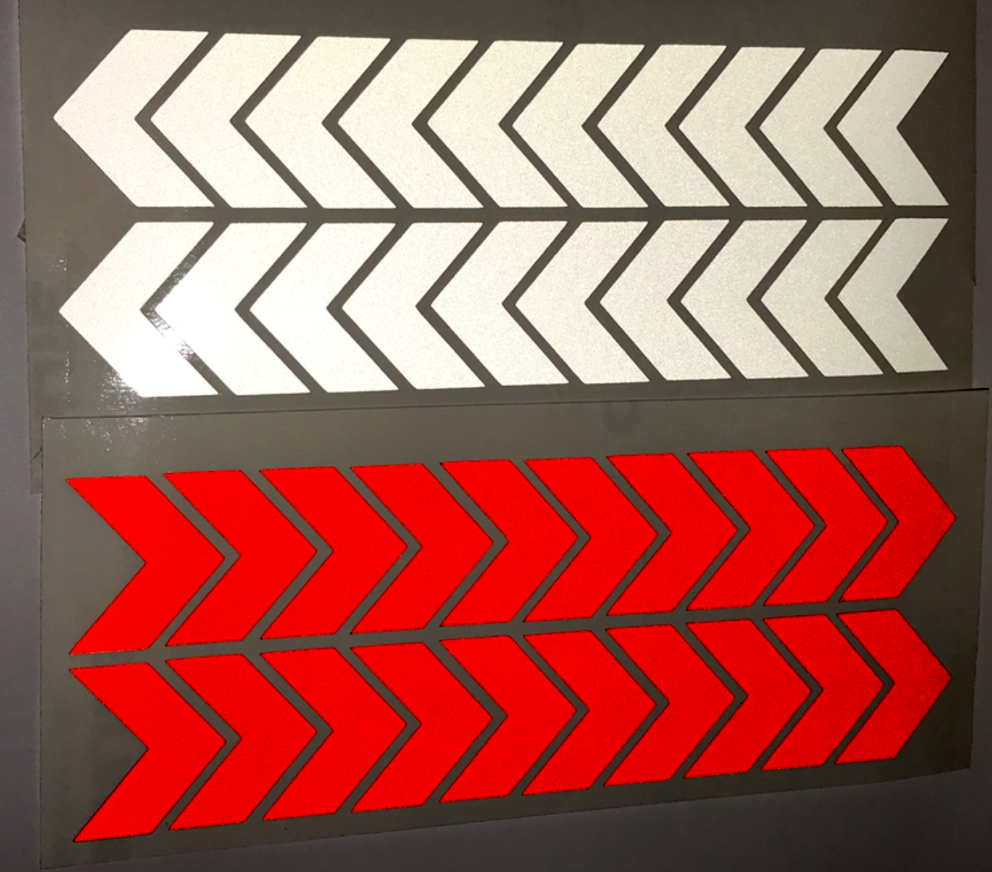 Reflective Chevrons Strips X 2 Self Adhesive Stickers Bike/ Car /Buggy ...