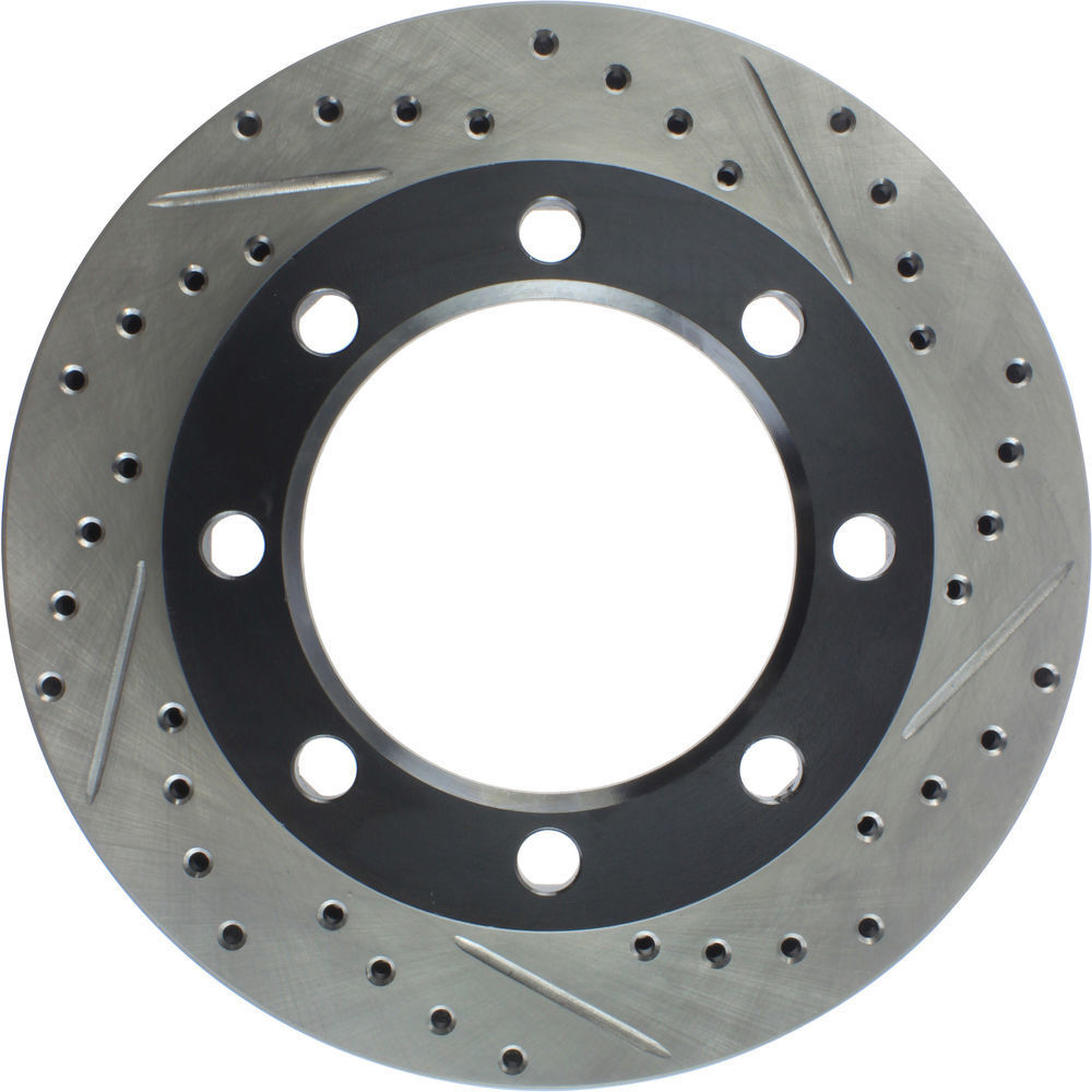 Disc Brake Rotor-Sport Cross-Drilled and Slotted Stoptech 127.65012L ...