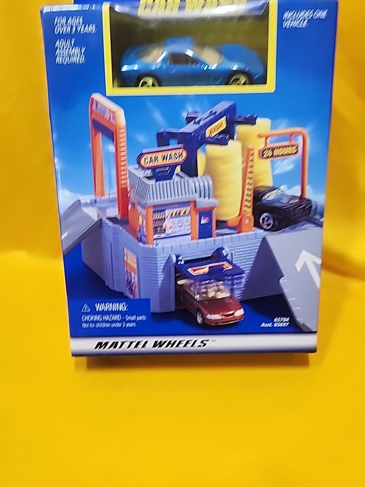 1998 Mattel HOT WHEELS Car Wash & Blue Chevrolet Corvette 65784 NOS ...