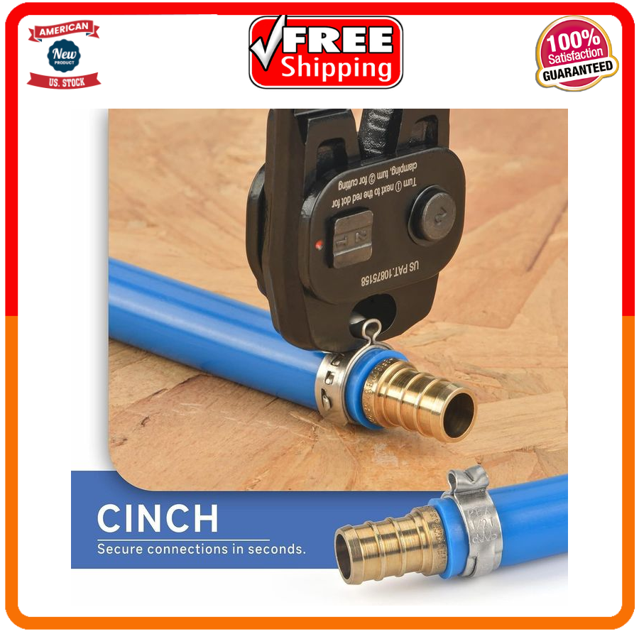 iCrimp PEX Cinch Tool Kit Ratchet Crimper with Clamp Removal and Pipe ...