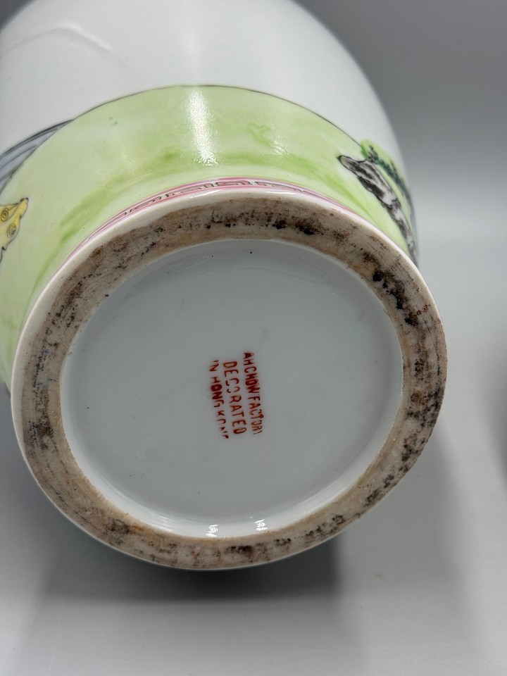 Pair of Vintage Mid 20th c. Chinese Famille Rose Porcelain Vases 12 ...