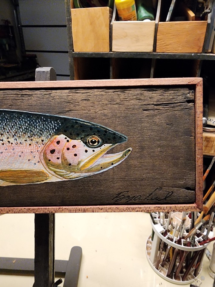 Native fish art / by artist Bryce Lund art / Wild Rainbow Trout | eBay