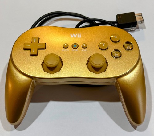 Nintendo Wii Classic Pro Limited Edition Controller Gold. Genuine. RVL ...
