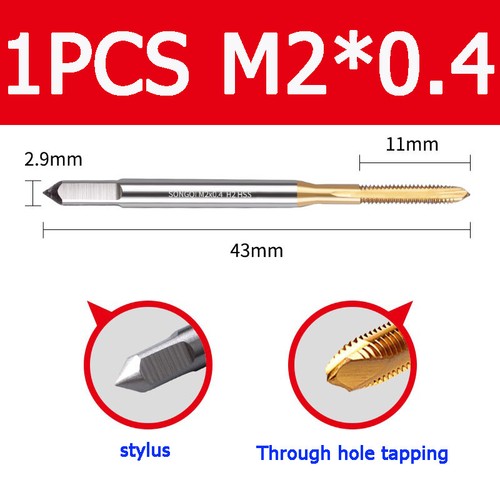 M2 Machine Spiral Point Plug Tap HSS Titanium The tip tap | eBay