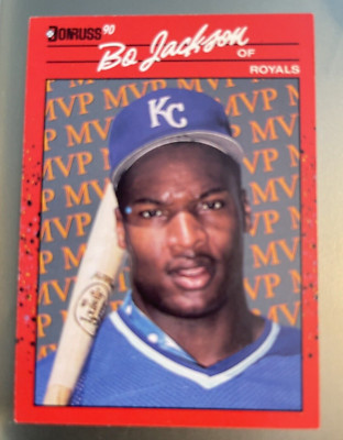 RARE 1990 Donruss BO JACKSON BC-1 MVP BLUE DOT BTWN EYE &EAR, PRINT ...