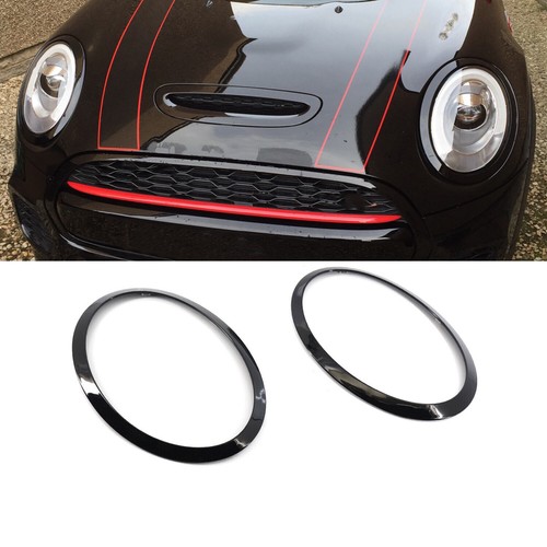Pair Gloss Black Headlight Trim Ring For 2013-2019 MINI Cooper S F55 ...