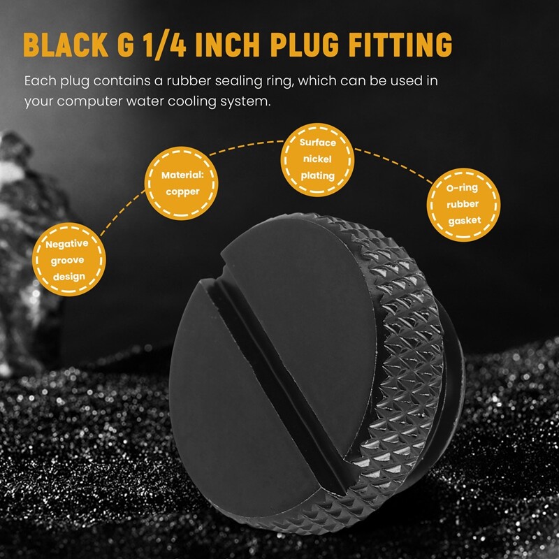 10 Pieces Black /4 Inch Plug Fitting with O- Water Stop Plug for4392 | eBay