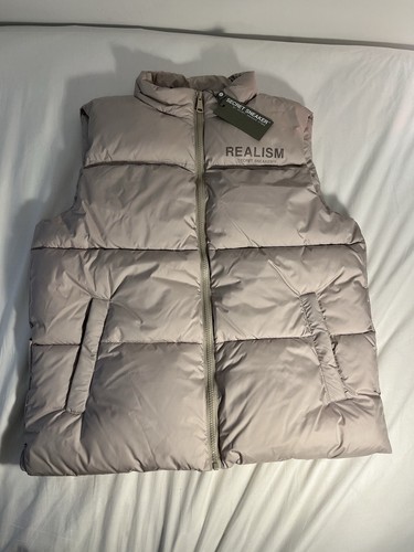 SSS realism puffer vest beige small (new) | eBay Australia