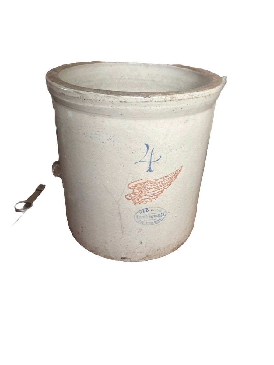 Antique Red Wing Crocks Pricing Rare 4 Gallon Crock From Whitewater,