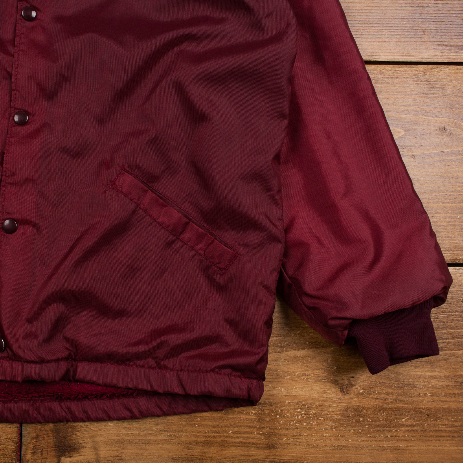 Vintage Coach Jacket L 80s Lined USA Made Red Snap - Gem