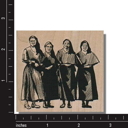 Wood Rubber Stamp, Nuns, Religious, Church, Lady, Religion,Woman,People ...