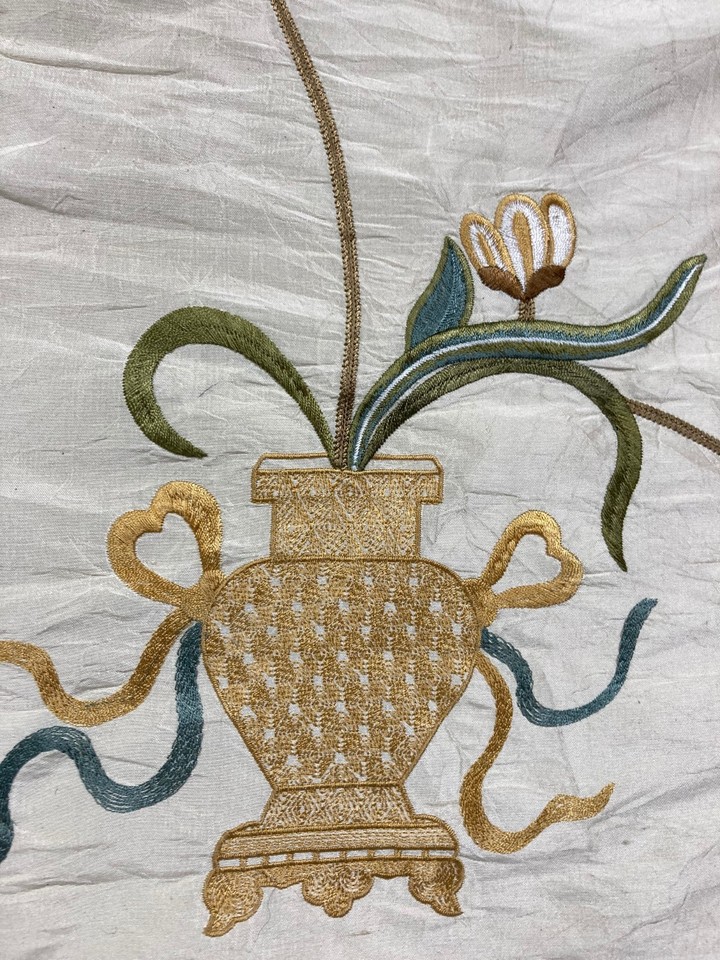 Vintage French Epic Chinese Silk Embroidery Textile Wall Hanging Panel ...