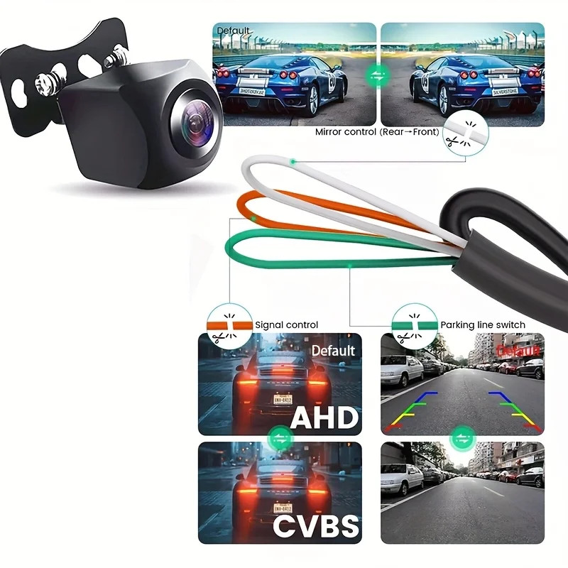 170° Fisheye 1080P Car Camera Wide Angle Lens Rearview Backup Parking ...