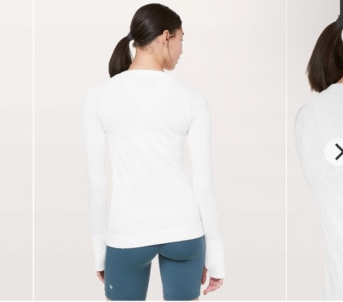 Lululemon Rest Less Pullover Long Sleeve Top White Textured Sz 6 | eBay