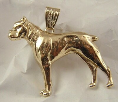 14 karat boxer dog pendant - 14K gold full body BOXER dog charm ...