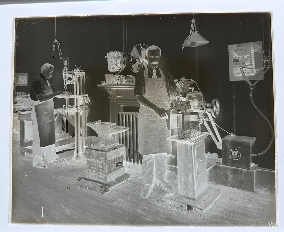Rare 8x10 1920s glass negative Photography Camera workshop machinist ...