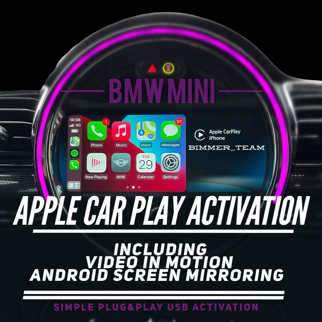 BMW MINI Apple Car Play Lifetime Activation+ Android Mirroring + Video ...