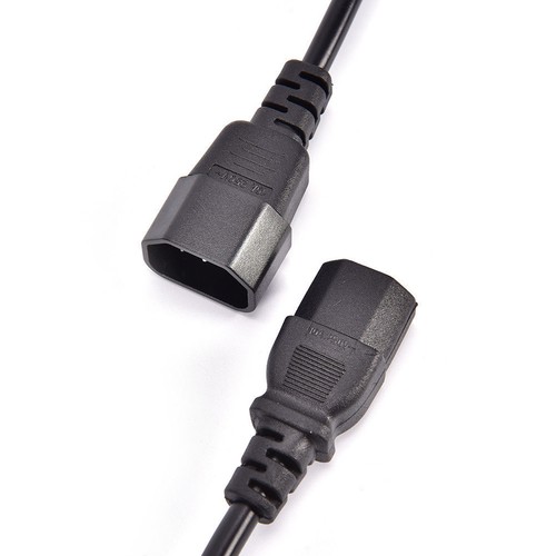 0.5m Power Extension Cable IEC Kettle Male to Female UPS Lead C13 - C14 ...