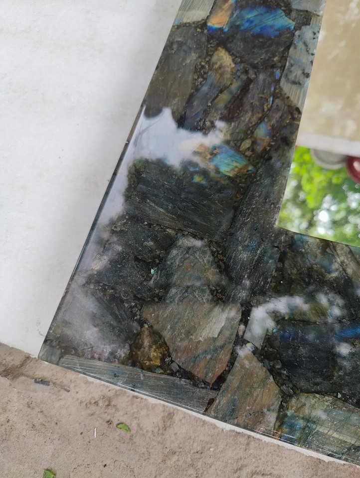 Natural Labradorite Rectangular Wall Mirror / Bathroom Mirror / Living ...