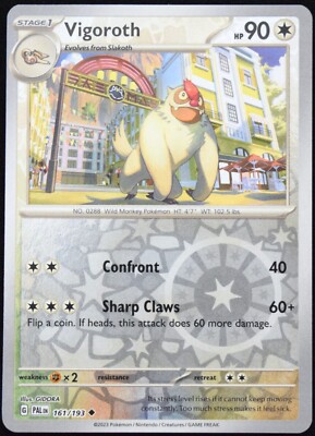 Pokemon TCG Vigoroth 161/193 2023 Paldea Evolved Reverse Holo Uncommon ...
