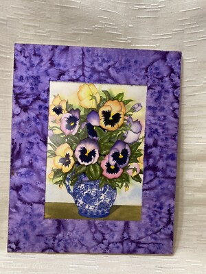 Pansies Watercolor Matted Print Maria Victoria Holman 8x10” | eBay
