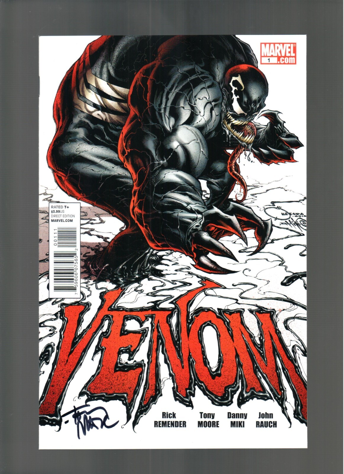 VENOM # 1 ( 2011 ) 1ST FLASH THOMPSON AS AGENT VENOM! SIGNED TONY MOORE ...