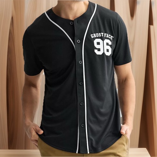 Scream Ghost Face 96 Graphic Baseball Jersey Black Size Large👻🆕 | eBay