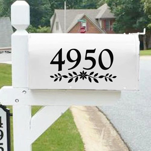 3" Mailbox Numbers Die Cut Decal Rustic Style Flowers House Number ...