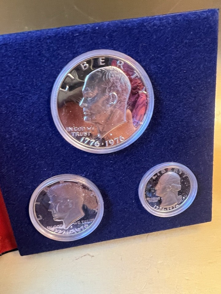 U.S. BICENTENNIAL SILVER PROOF SET 1776-1976 - 3 Coins 40% Silver | eBay