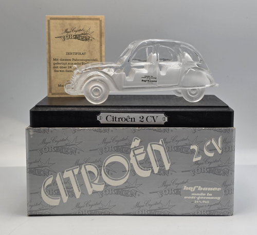 RARE BOXED VINTAGE hofbauer citroên 2 CV glass car IN ORIGINAL BOX ...