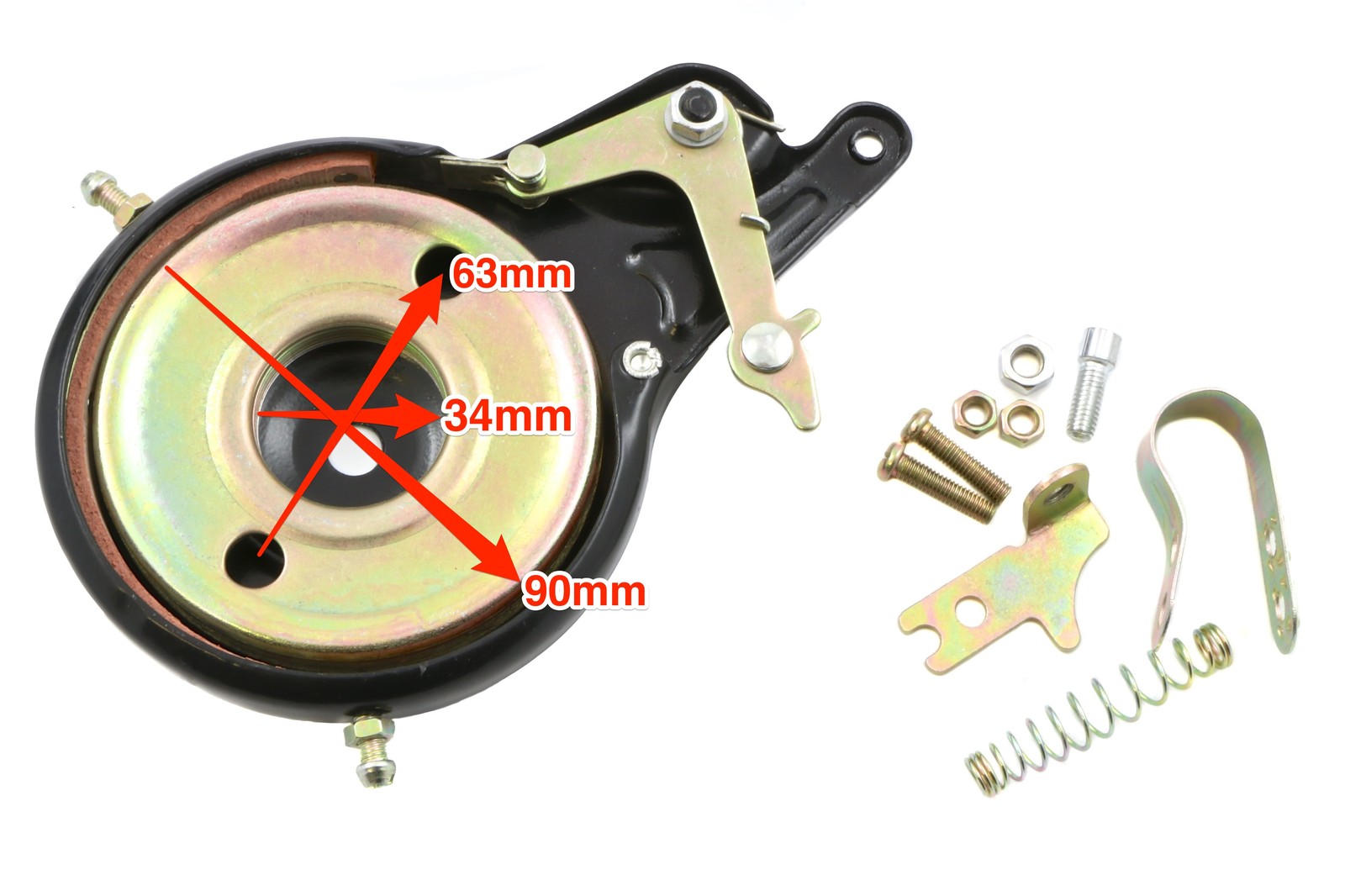 BAND BRAKE FOR BIKES ELECTRIC SCOOTERS GO KART 90mm REAR HUB DRUM BRAKE ...