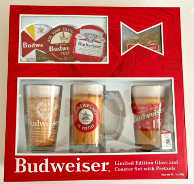 Budweiser Limited Edition Glass & Coaster Set, New in box | eBay