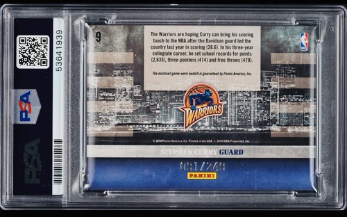 2009 PANINI STUDIO SKYLINES MATERIAL STEPHEN CURRY ROOKIE PATCH /249 #9 ...