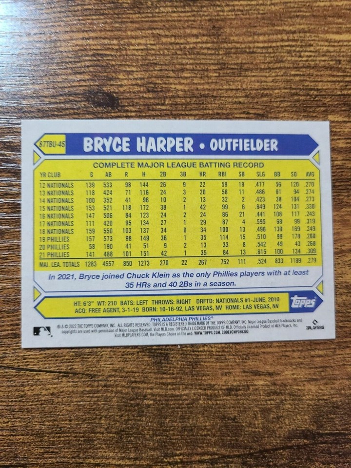 2022 Topps Update #87TBU45 - 1987 Topps Baseball Bryce Harper (PACK FRESH) | eBay