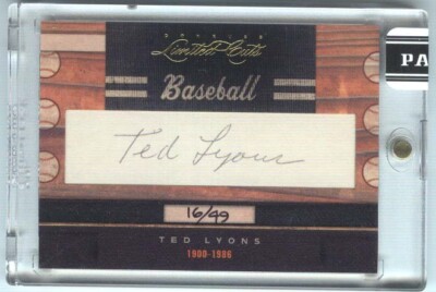 TED LYONS AUTO AUTOGRAPH CARD! NUMBER 16/49! HIS JERSEY NUMBER 16! HALL ...