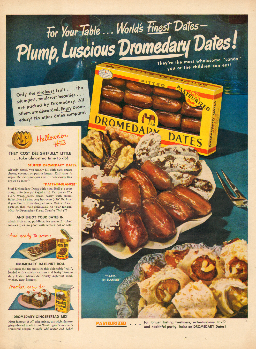 1950 vintage food AD DROMEDARY DATES , Date Nut Roll 053117 | eBay