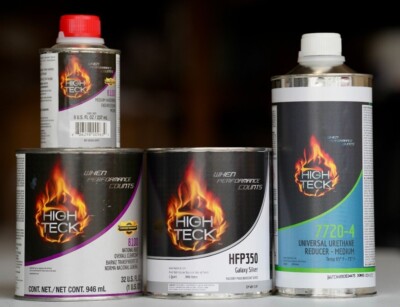 High Teck Galaxy Silver Basecoat Paint, Reducer, Clearcoat QUART Kit ...