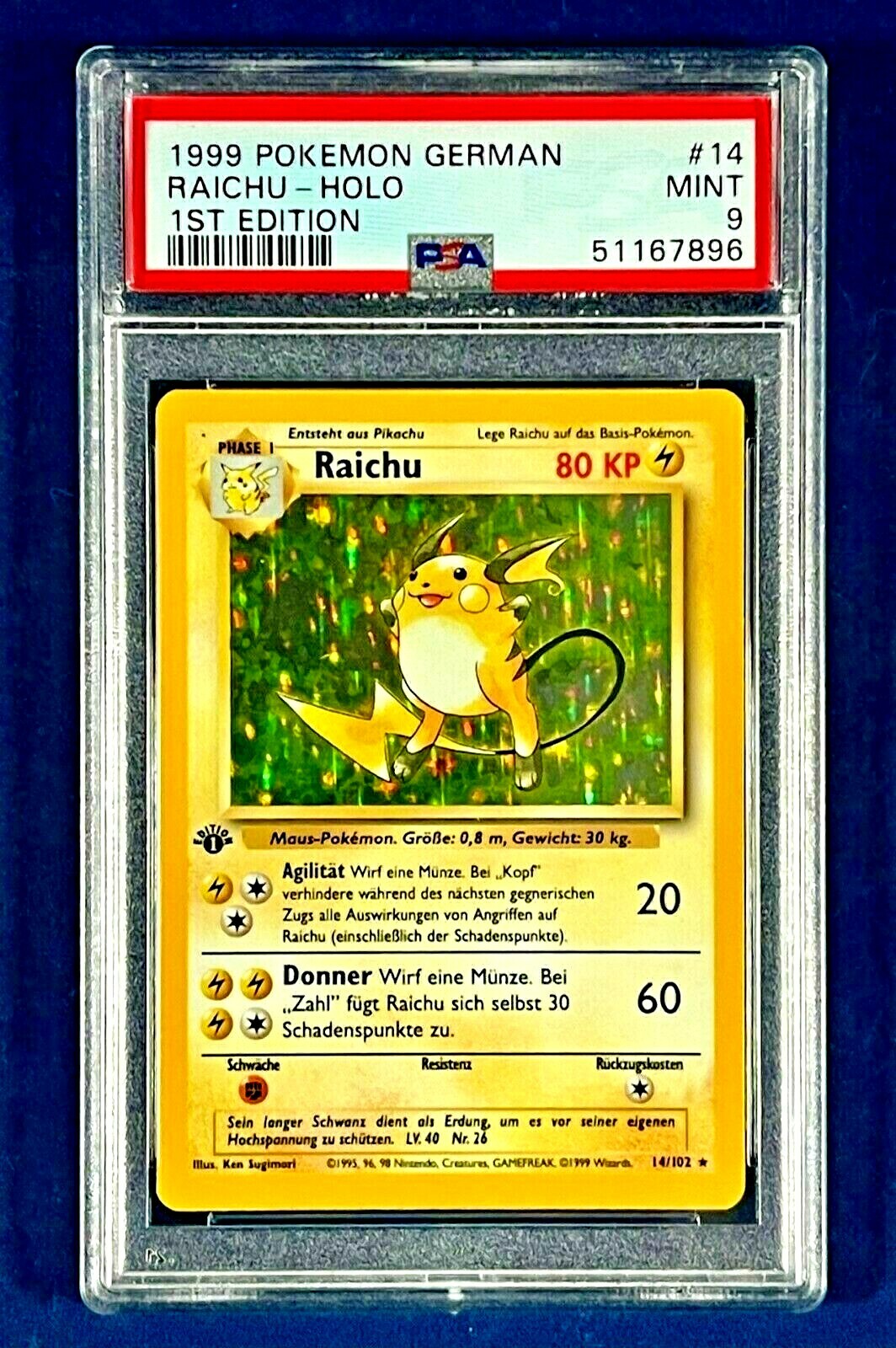 🔥👀📈 1999 Pokémon GERMAN Raichu Holo 1st Edition Graded PSA MINT 9! 👀🔥📈 ...