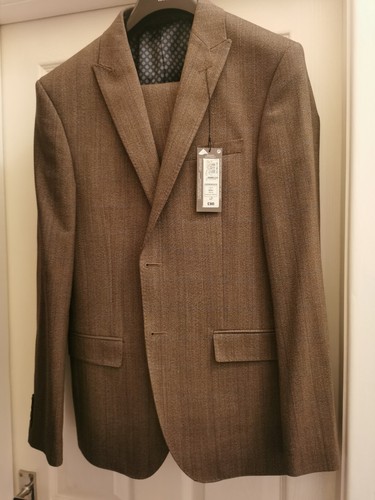 Marks And Spencer Men's brown 2 Piece Suit 40 jacket 34 waist trousers ...