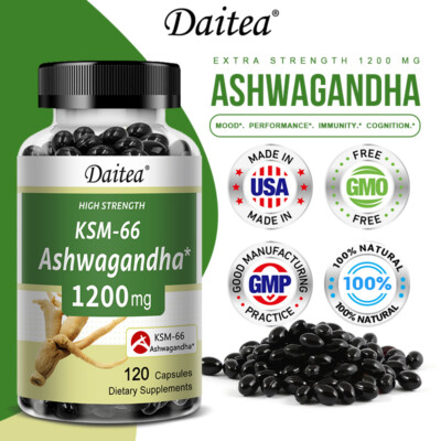 KSM-66 Ashwagandha Capsules 1200mg--Promote muscle growth and enhance ...