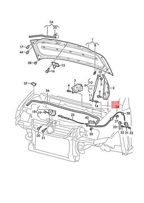 Genuine Lid Lock Cable Rear VW Caddy Touran 1T0823535F | eBay