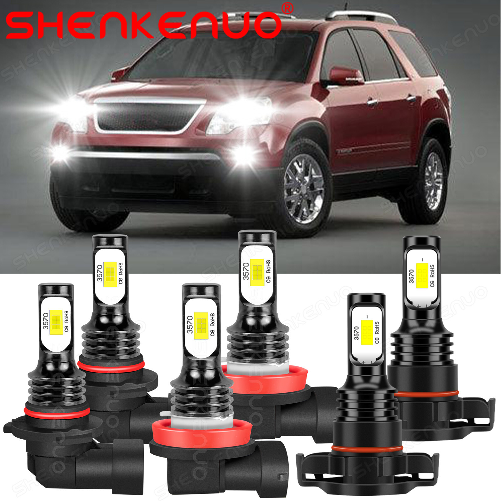 For GMC Acadia 2011-2012 Combo LED Headlight High/Low Beam+Fog Light ...