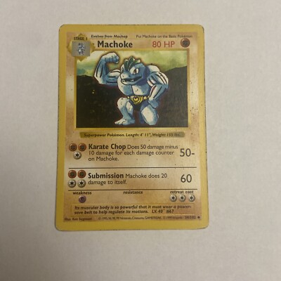 Machoke 34/102 Base Set Pokemon Card TCG NM SHADOWLESS | eBay