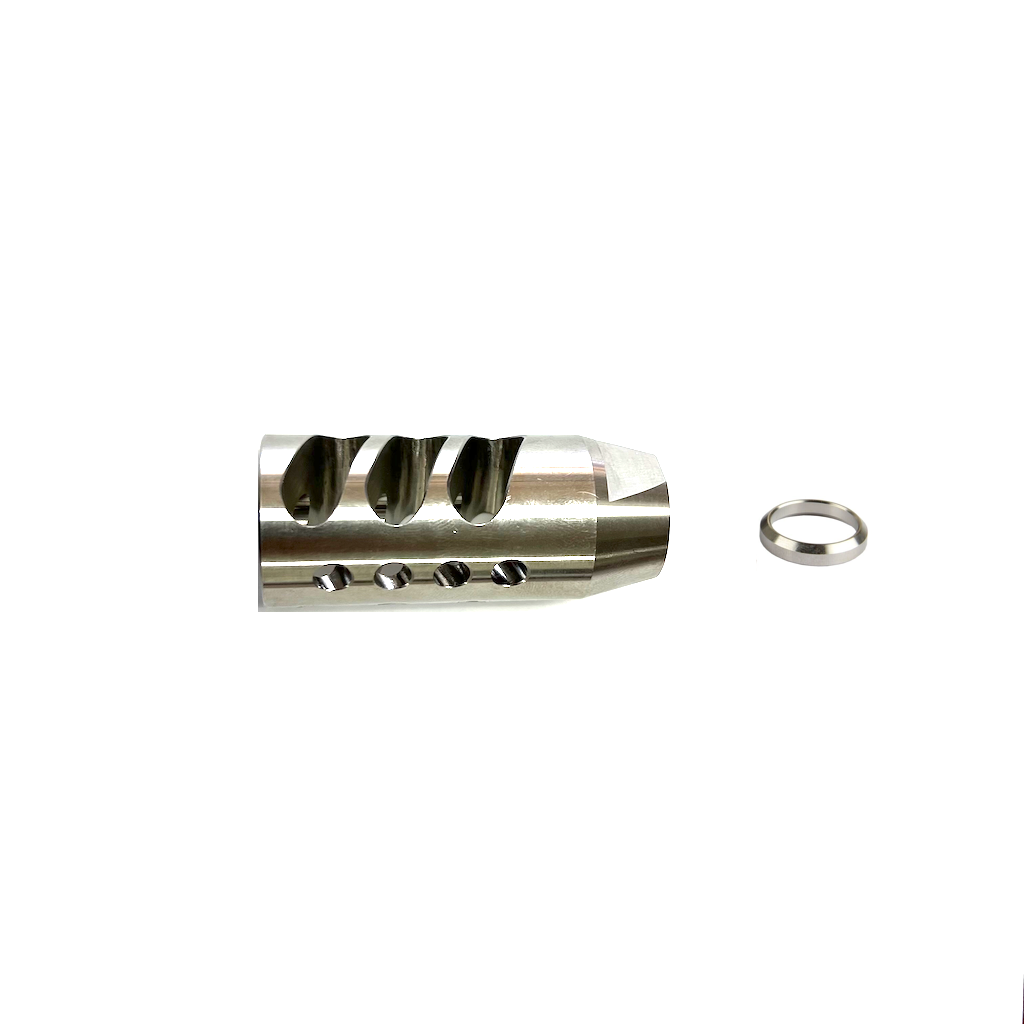 Stainless Muzzle Brake 1/2-28 thread .22LR .22 Compensator Ruger 1022 ...